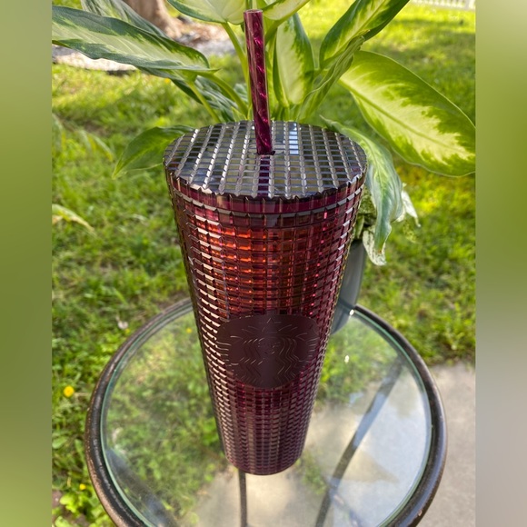 Starbucks | Kitchen | Starbucks Venti Berry Plum Grid Cup | Poshmark